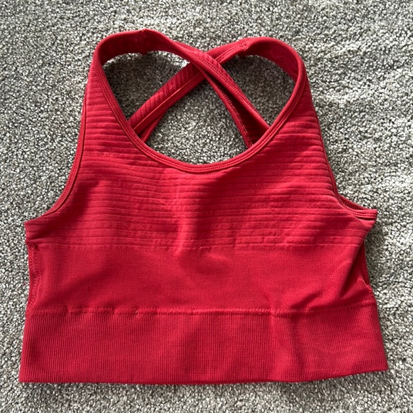 Alphalete | Tops | Alphalete Vault Open Back Bra Red | Poshmark